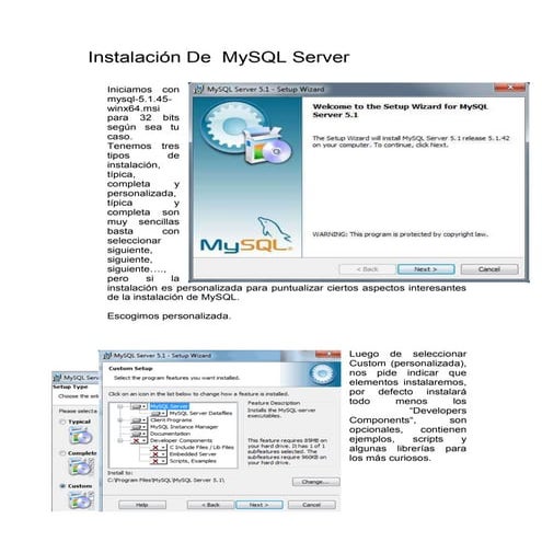 Instalación de my sql server en win 7 | PDF