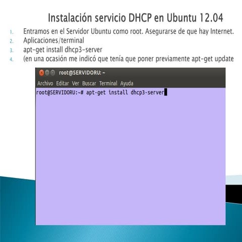 Instalación servicio dhcp en ubuntu 12.04