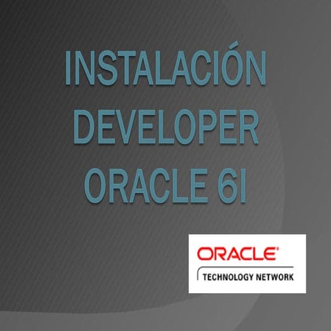 Developer Oracle 6i | PPT