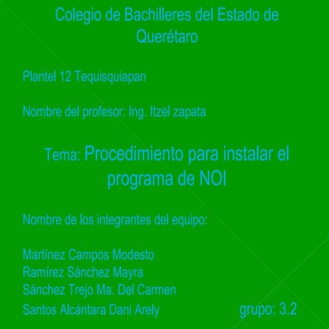 Instalacion de noi | PPT