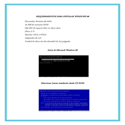 Instalacion de windows 98 | PDF
