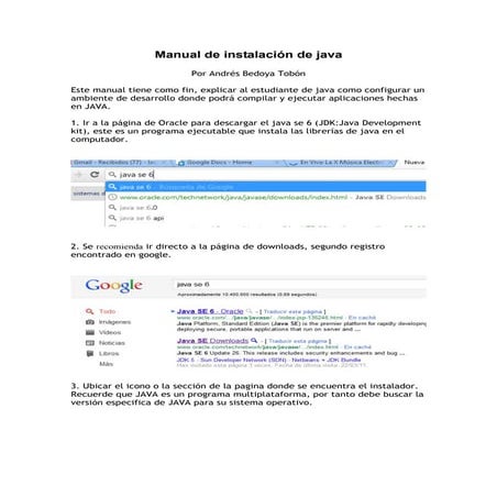 Manual de instalación ambiente de desarrollo básico de java JDK 1.6 ...