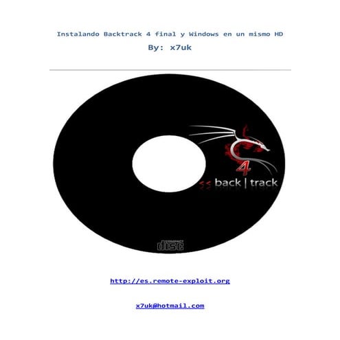 Instalando backtrack 4 final y windows en un mismo hd | PDF