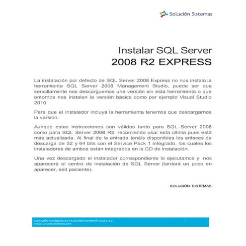 Instalar sql server | DOCX