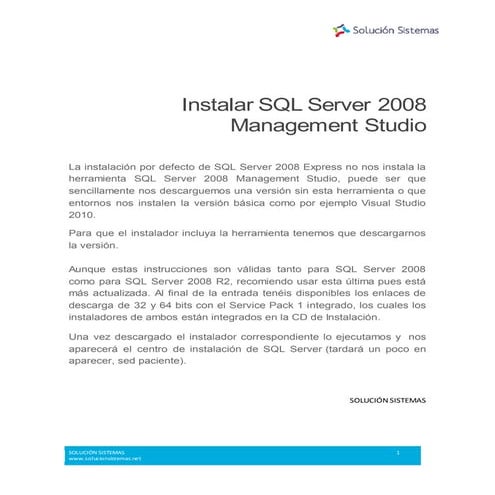 Instalación de sql server 2012 express edition en windows 7 profesional | DOCX