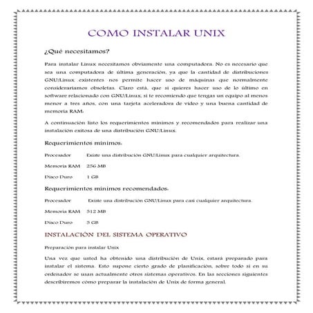 Como instalar unix ...lili