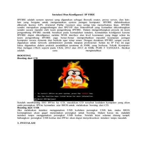 Instalasi dan konfigurasi ip fire | PDF