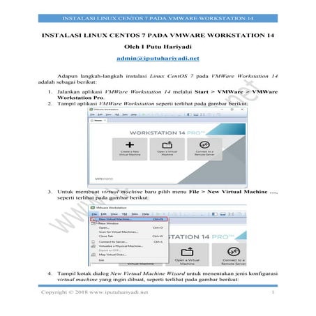 Instalasi Linux CentOS 7 pada VMWare Workstation 14 | PDF