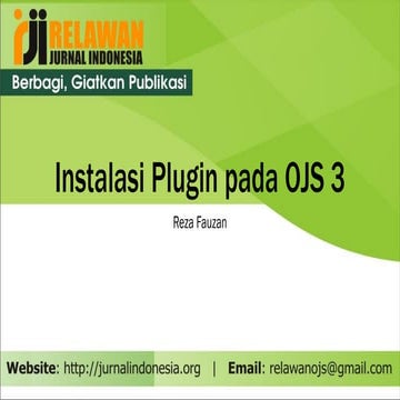Cara instalasi plugin menggunakan OJS 3 | PDF
