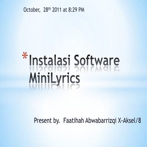 Instalasi Software MiniLyrics | PPSX