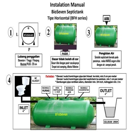 1 Instalation manual bio seven septic tank horisontal (bfh series) | PPT