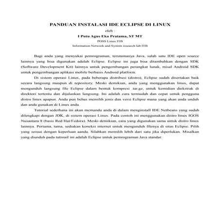 Install eclipse-linux | PDF