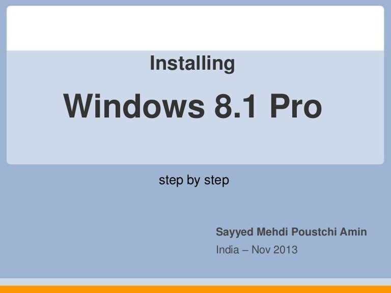 Install windows 8.1 Pro