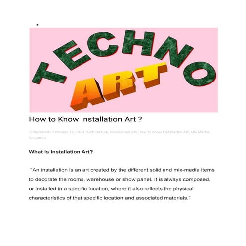 What is Installation Art ? | PDF