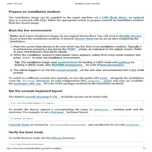 Installation guide arch wiki | PDF
