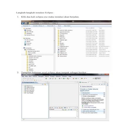 cara mengInstall eclipse | DOCX