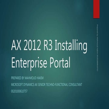 how to install enterprise portal in ax | PPTX