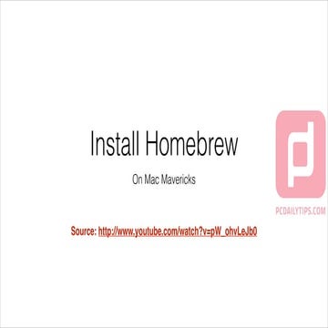How to Install Homebrew on Mac 2014 | PDF
