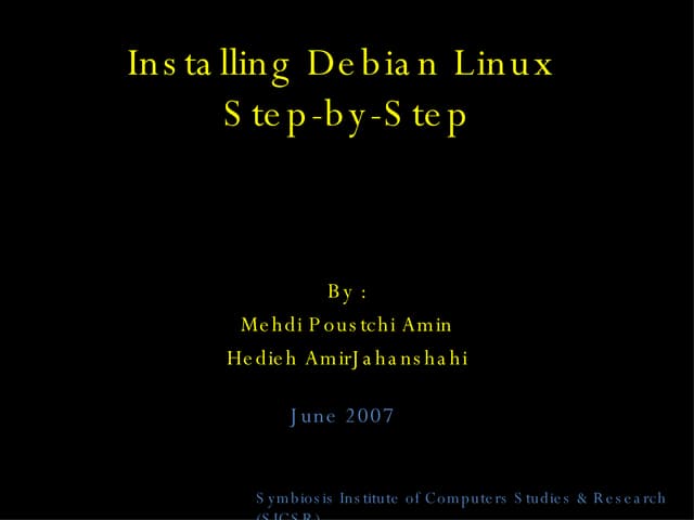 Installing Debian Linux Ppt