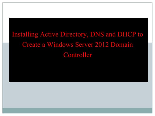 Installing Active Directory Dns And Dhcp To Pdf Computer 5794