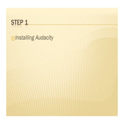 Installing Audacity | PDF
