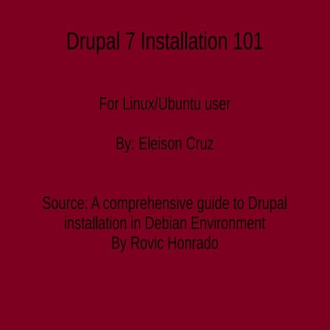 Installing Drupal 7 In Debian Environment Ppt 