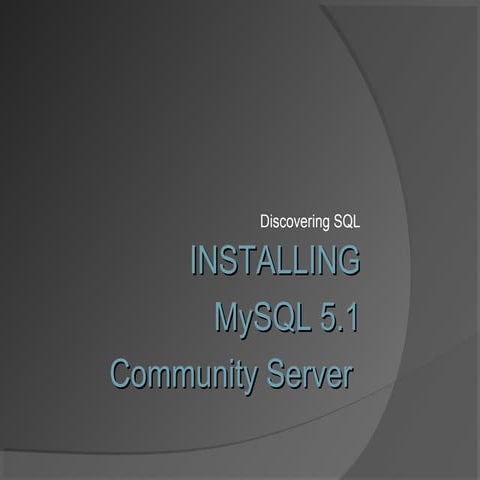 Php Mysql Installing My Sql 51 Ppt Databases Computer Software