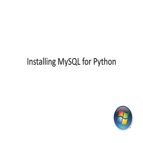 Installing Mysql For Python Pdf Computing Technology And Computing