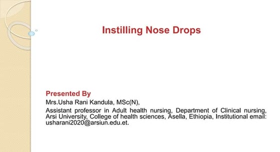Eye, ear & nasal instillation nursing foundations.pptx | First Aid | Injuries