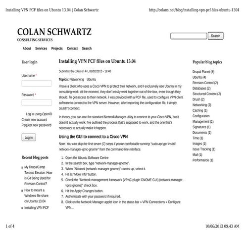INSTALACION DE PERFILES PCF DE VPN CISCO EN AMBIENTE LINUX UBUNTU 13 | PPT