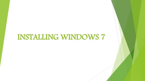 Windows 7 installation step by step | PDF