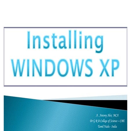 Installing Windows Xp Ppt