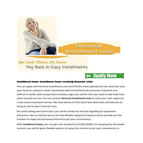 Installment loans | PDF