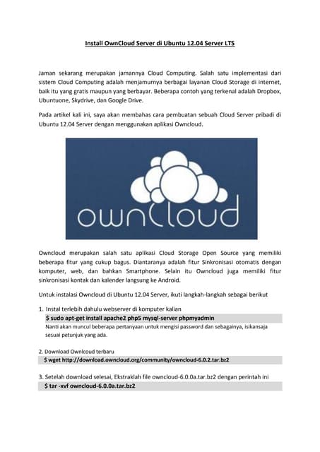 Materi Presentasi Cara Membuat Cloud Server Sendiri | PPT