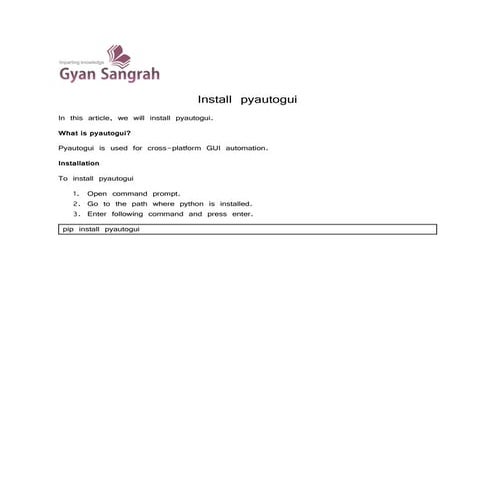 Install pyautogui | PDF