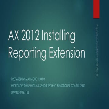 Install reporting extension in ax 2012 | PDF | Computing | Technology ...