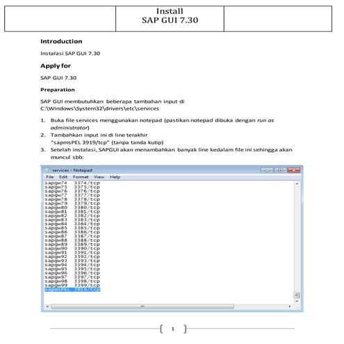 Install sap gui 7.30