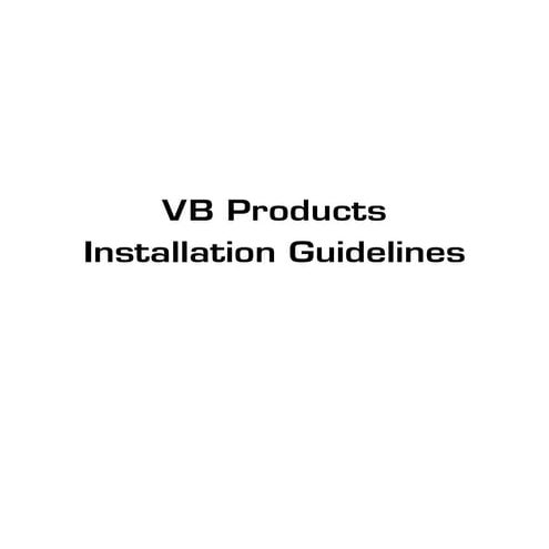 Barrier Bac VB Installation | PDF