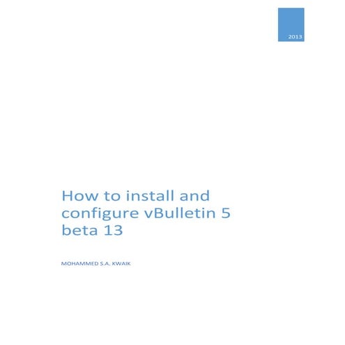 How to install and configure vBulletin 5 beta 13 | PDF