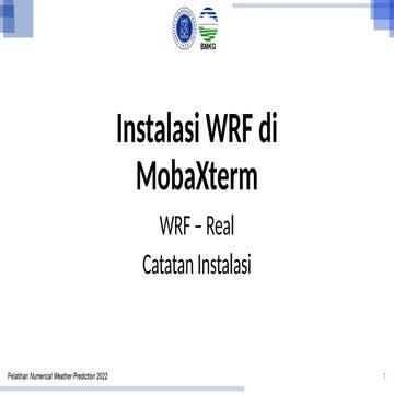 Install WRF-ARW model Real case in MobaXtrem_v2 | PPT