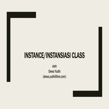 Instance Instansiasi Class Ppt 