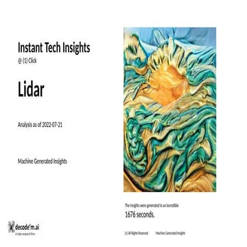 Instant Tech Insights Lidar on June 21st 2022 | PPT