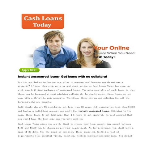 Instant unsecured loans | PDF