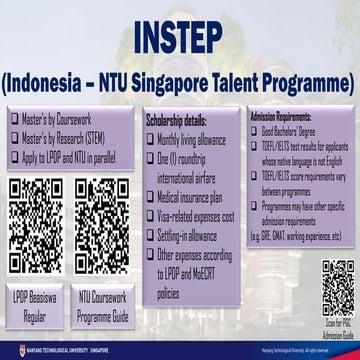 INSTEP and PhD posters bagi yang mau s3 dii sg | PDF
