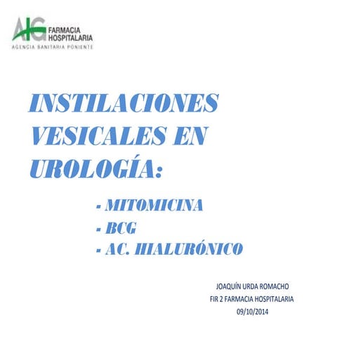 Instilaciones vesicales | PPT