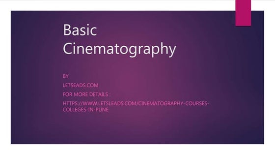 Mobile Cinematography program photography | PDF