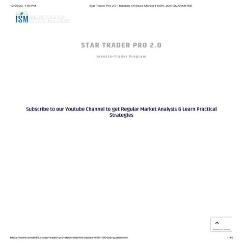 Institute of Stock Market Excellence | PDF