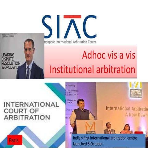 Dr Mohan R Bolla on Institutional arbitration | PPTX
