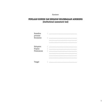 Institutional assessment tool (yuti) | PDF