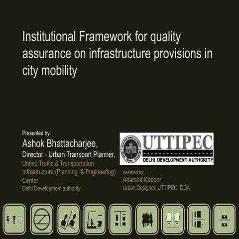 Institutional framework for quality assurance on infrastructure ...